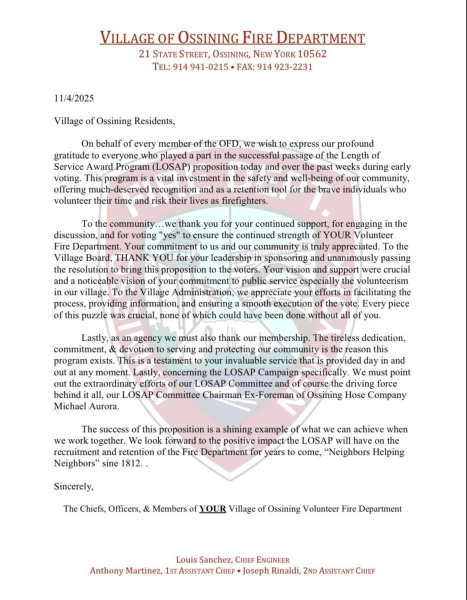 Ossining Fire Department - Westchester County, NY